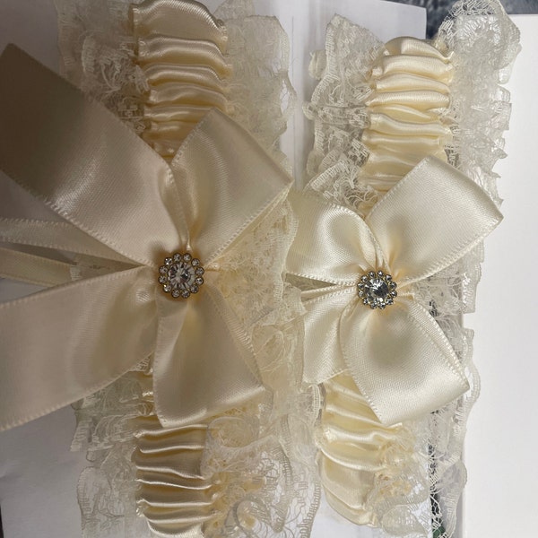 Ivory Garter Set, Ivory Bridal Garter, Ivory Wedding Garter, Wedding ...