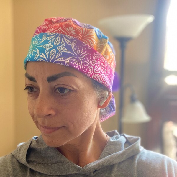 Scrub Hat by Kimkaps Surgical Hat Bouffant Scrub Cap Bouffant With Ties ...