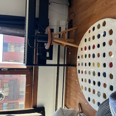 Modern Handwoven Wave Pattern Wool Shag Rug, Soft Wool Minimalist ...