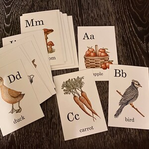 Nature Alphabet Flashcards / Watercolor Alphabet Cards / Homeschool ...