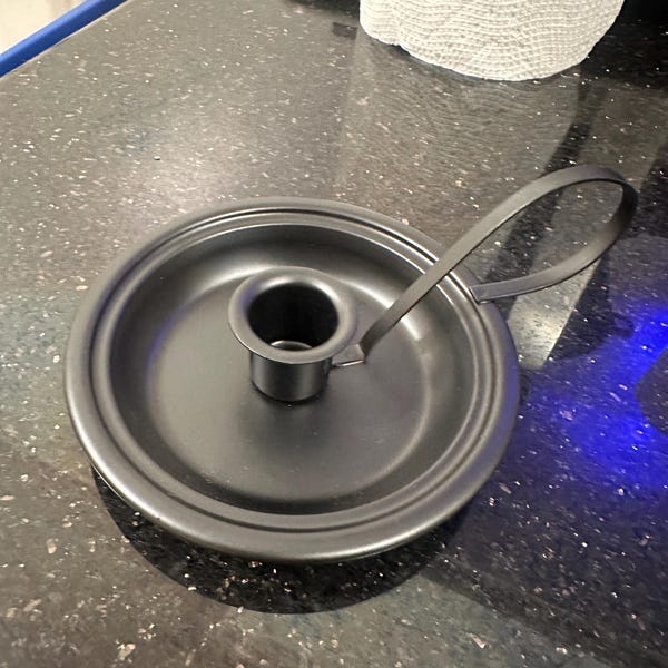 Taper Candle Holder Pan With Handle Metal Craft Supply Farmhouse ...