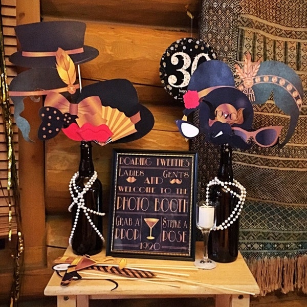 PRINTABLE Roaring Twenties Photo Booth Props–1920 Props-roaring ...