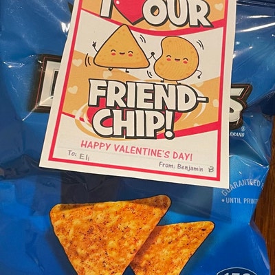 Valentine Chip Bag Tag Printable, Kids Valentines Cards for School ...