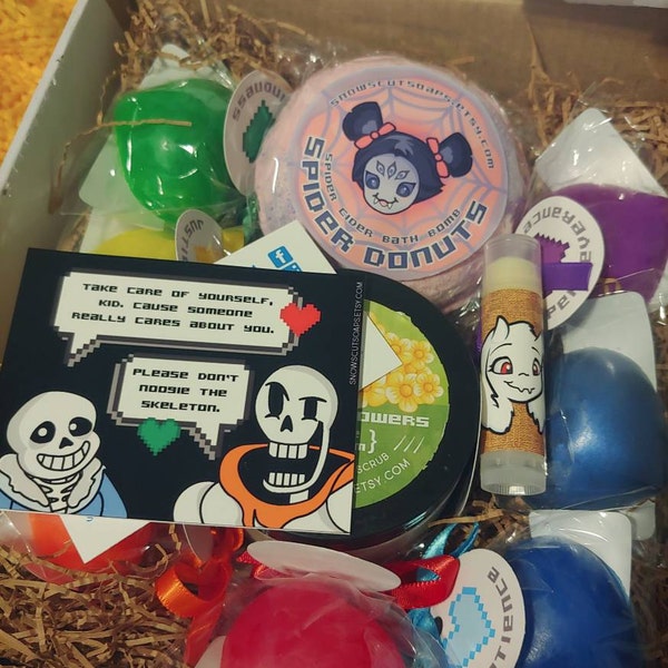 Undertale Gift Set - Sugar Scrub, Lip Balm, Candle, and Seven Soul ...