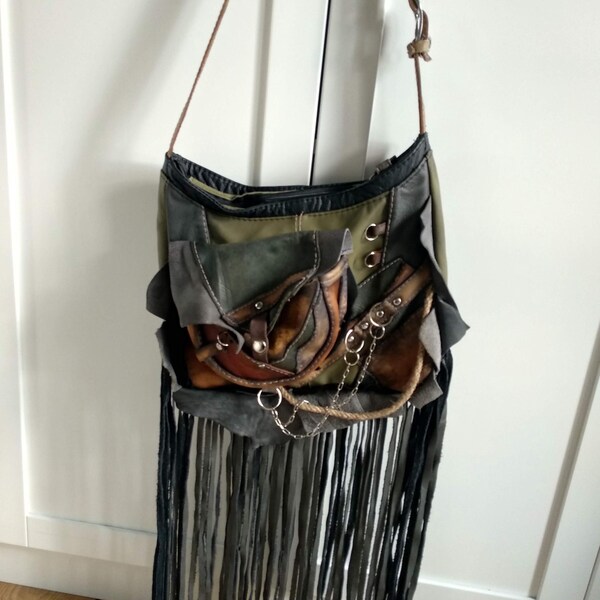 Post-apocalyptic, Dirty, Tattered Leather Khaki Green and Brown ...