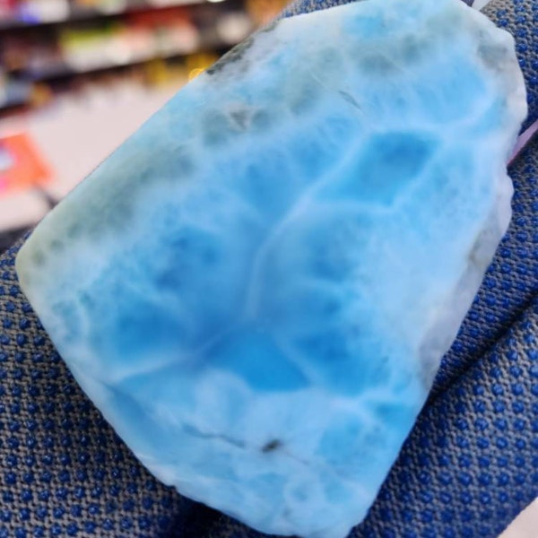 160g AAA High Quality Sky Blue Larimar Slab, Larimar Crystal, High ...