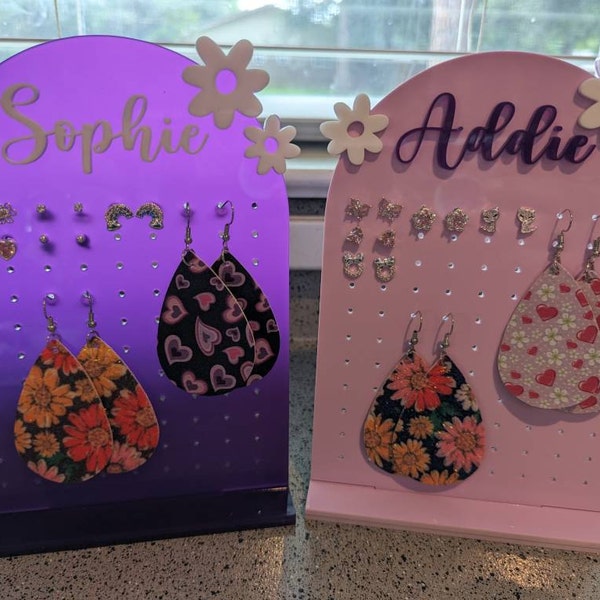 Earring Holder Personalized for Girl, Stud Earring Stand, Kids Gifts ...