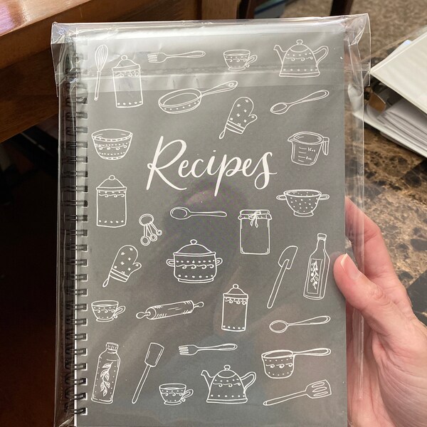 Blank Recipe Notebook Large Recipe Book Kitchen Utensils Recipe Journal ...