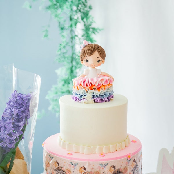 Fairy Cake Topper, Fondant Fairy, Sugar Paste Fairy, Girls Cake ...