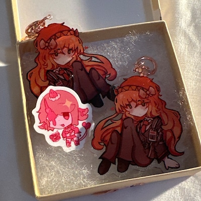 Di Gi Charat: Dejiko Petit Charat Rabi En Rose 2.5 Acrylic Charms - Etsy