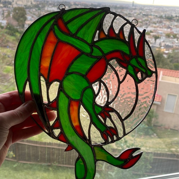 Stained Glass Dragon Flying Mobile Pattern - Etsy