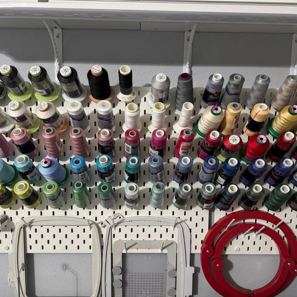 Skadis Pegboard Thread Spool Holder: Sewing & Embroidery Storage - Set ...