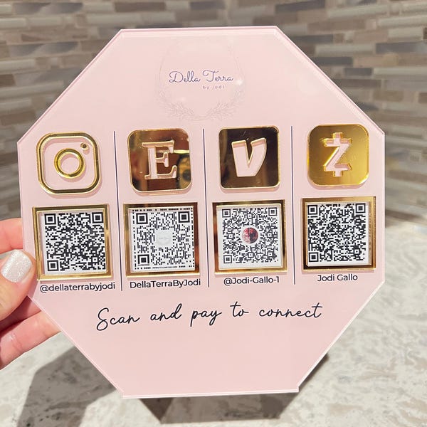 Multi QR Code Sign Payment Sign Social Media QR Code Sign Beauty Sign Business Sign Salon Sign ...