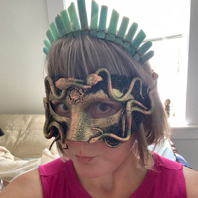 Medusa Masquerade Mask, Halloween Mask, Snake Face Mask, Medusa Costume ...