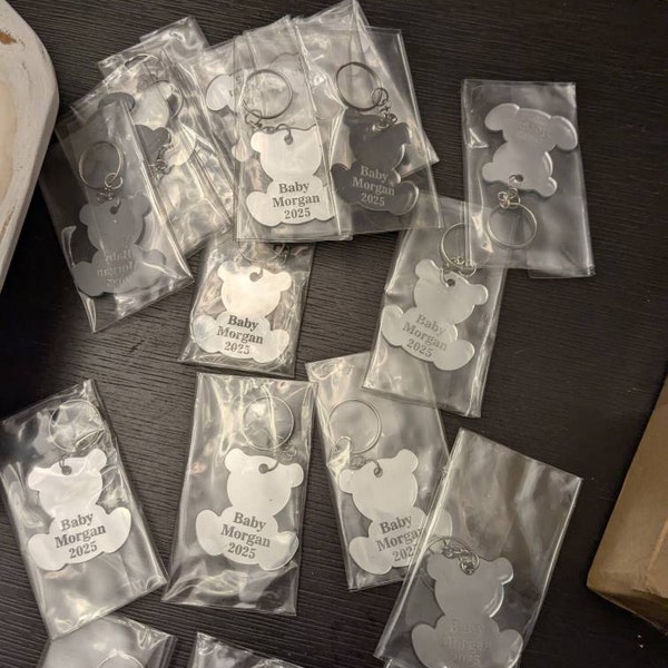 Plexy Keychains in Bulk | Baby Shower Keychain Favors | Baby Shower ...