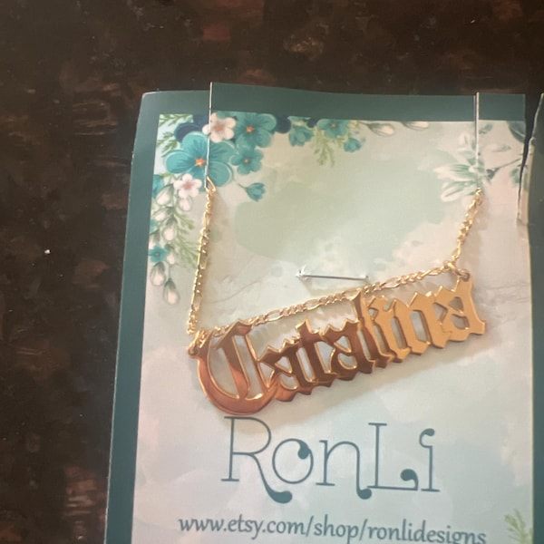 Name Necklace Personalized Gold Layla Style - Etsy