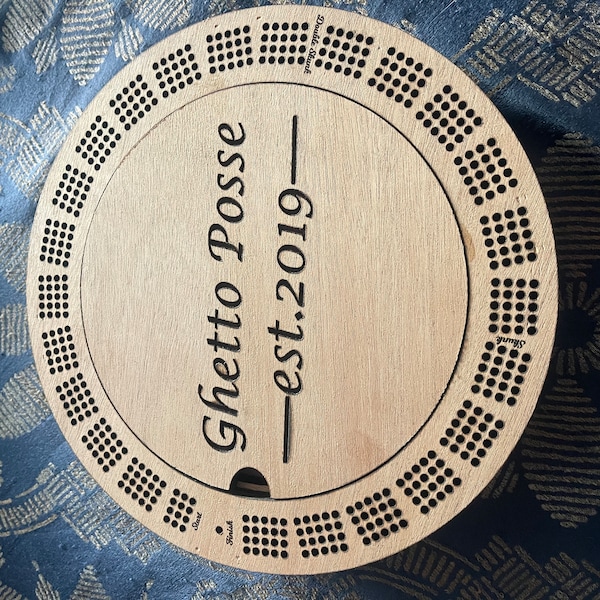 Round Cribbage Board With Storage Compartment - Etsy