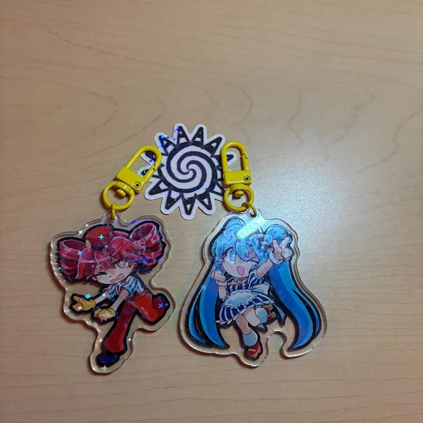 Vocaloid Mesmerizer Miku & Teto 2.5" Holo Acrylic Keychains - Etsy