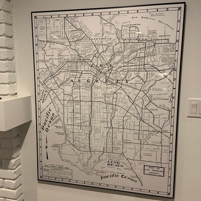 Vintage Los Angeles Map : 1940s Los Angeles Metro Map Archival Los ...