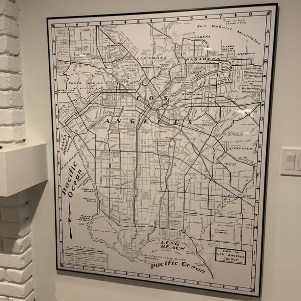 Vintage Los Angeles Map : 1940s Los Angeles Metro Map - Archival Los ...