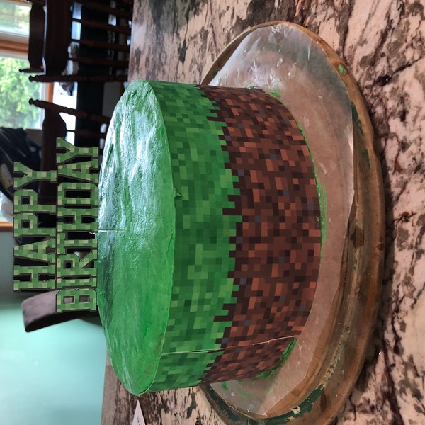 Video Game Pixels Edible Cake Wrap or Gamer Birthday Cake Topper - Etsy