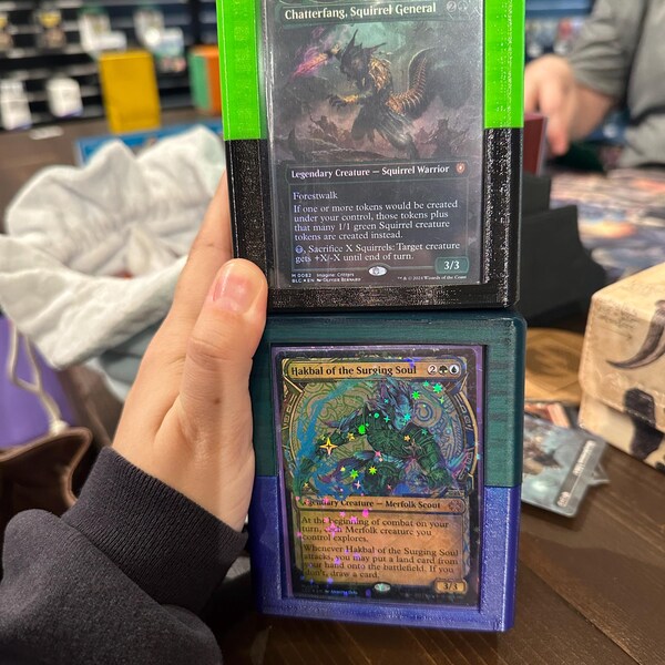 MTG Commander Sized Deck Box W Toploader Slot and Dice Compartment Tray ...