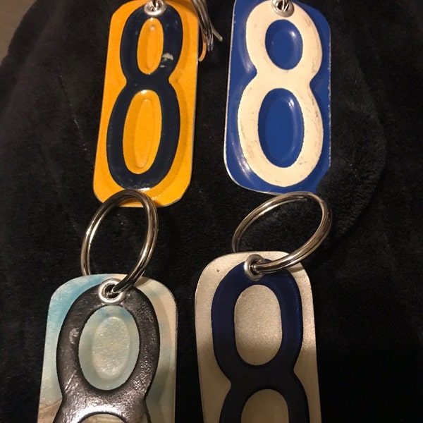 Number Eight License Tag Keychain - Etsy