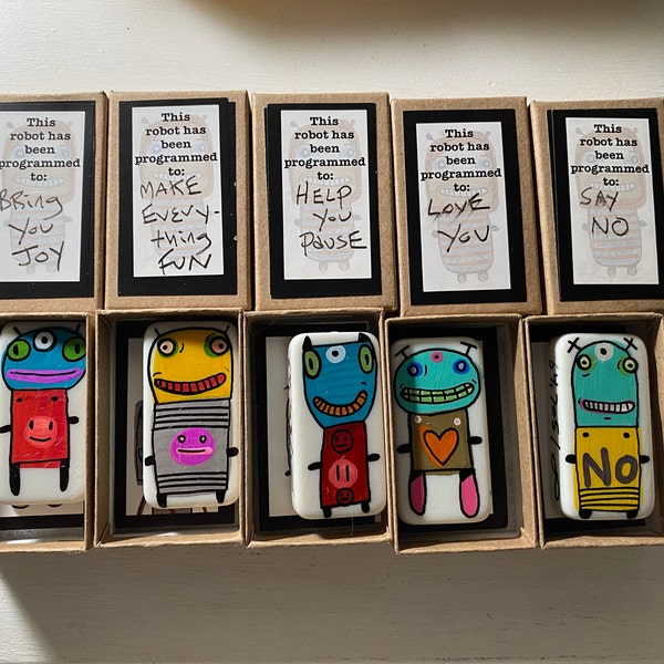 Love Bots: a Tiny Domino Robot That Loves You Unconditionally. Art That ...