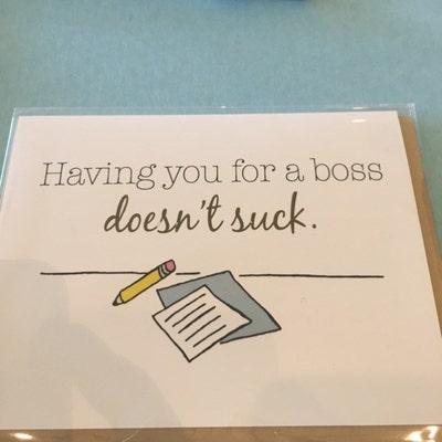 Boss Card Supervisor Thank You Card Funny Appreciation Card Work Card ...
