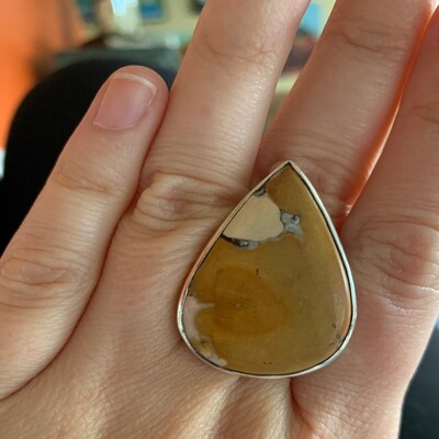 Peach Chalcedony Faceted Oval Sterling Silver Concave Ring Size 8.25 - Etsy