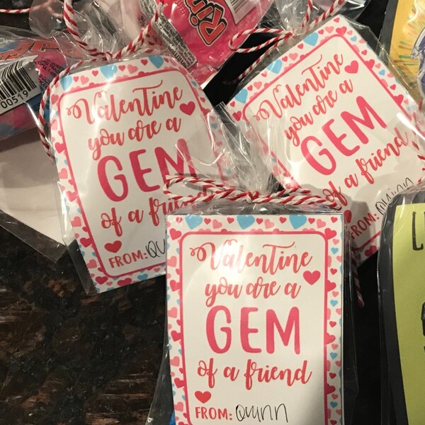 Gem Valentine's Tags, Printable Valentine's Day Cards, You Are A Gem ...