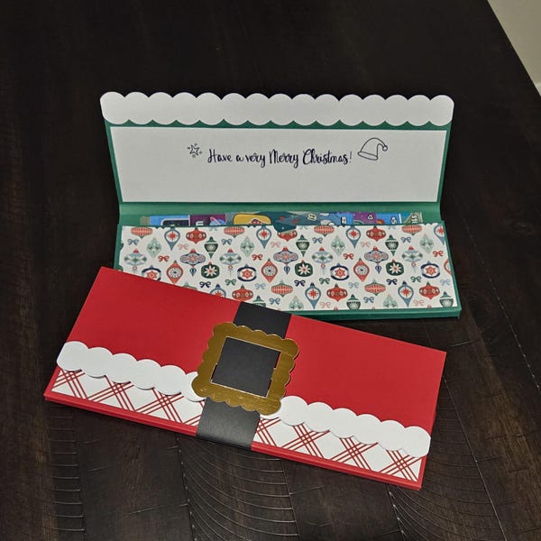Santa Suit Christmas Money Holder • Gift Card Wallet • Handmade Holiday ...