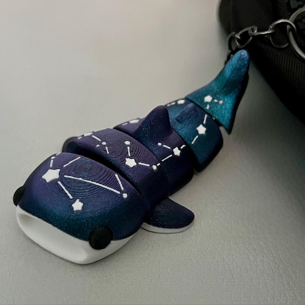 Whale Shark Constellation Keychain - 3D Printed Galaxy-themed Accessory ...