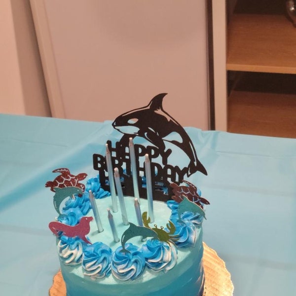 Killer Whale Cake Topper, Orca Cake Topper, Killer Whale Birthday Cake ...