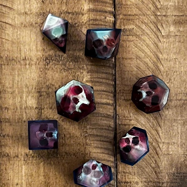 Dobbelsteenset schedel Sharp Edge, D&D Dobbelsteenset voor Dungeons and ...