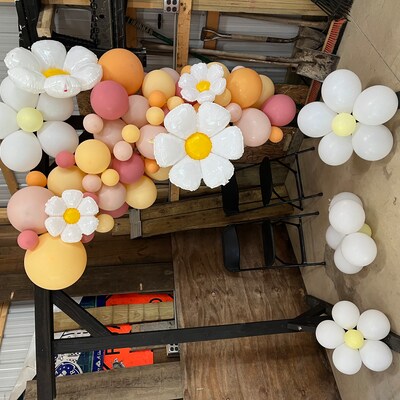 Boho Daisy Flower Balloon Garland Kit Dusty Rose and Retro Yellow ...