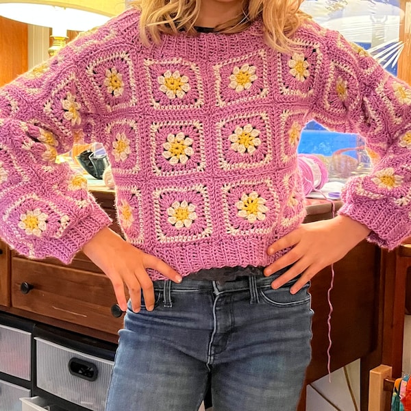 Daisy Sweater *PDF CROCHET PATTERN Download* - Etsy