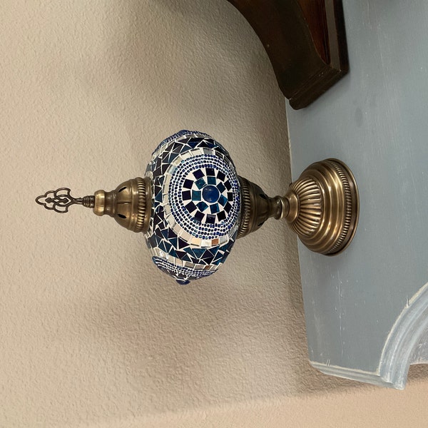 Customizable Turkish Mosaic Table Lamp – 35cm Handcrafted Moroccan Boho ...