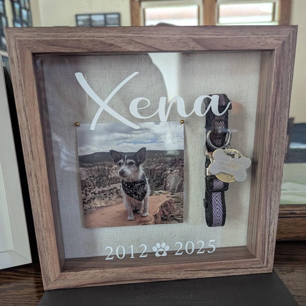 Pet Memorial Shadow Box Personalized Pet Memorial Sympathy Gift Dog Cat ...
