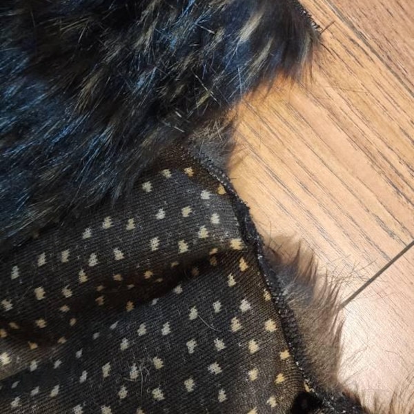 Black Fake Fur Cape Leather Belts, Fur Shoulders Capelet, Vegan Fur ...