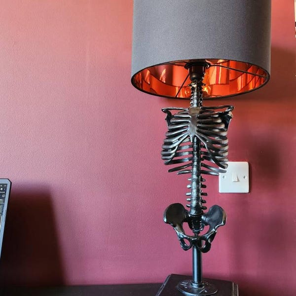 The Skeleton Table Lamp by the Blackened Teeth | Ribcage Lamp | Gothic ...