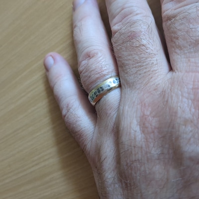 Band Tree Ring Nature Inspired Band Oak Leaf Ring Acorns Band Embossed ...