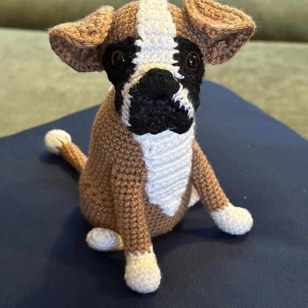Boxer Crochet Pattern, Crochet Boxer Dog Pattern, Amigurumi Boxer ...