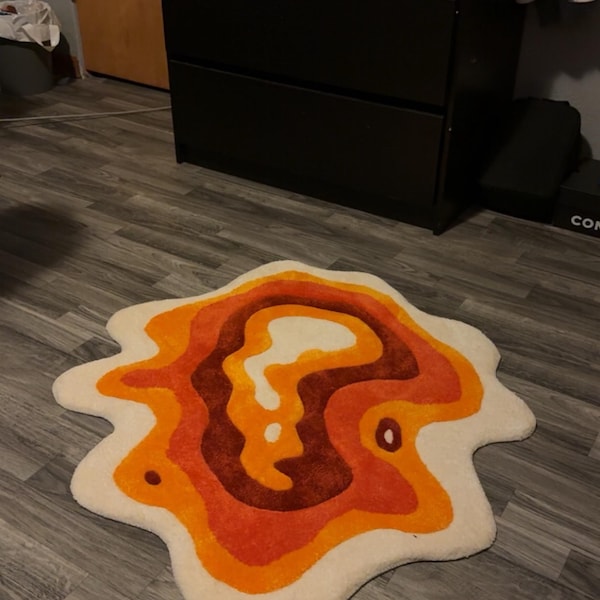 Hand Tufted Wavy Rug / Handmade Rug, Tuft Rug, Housewarming Gifts ...