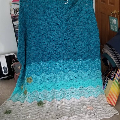 Sea Turtle Crochet Blanket Pattern, Ocean Afghan, Crochet Pattern ...
