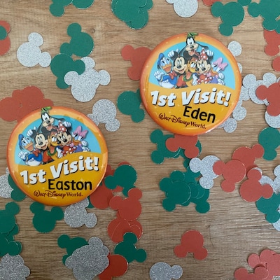 Custom Walt Disney World Button 1st Visit Add Your Own Text I'm ...