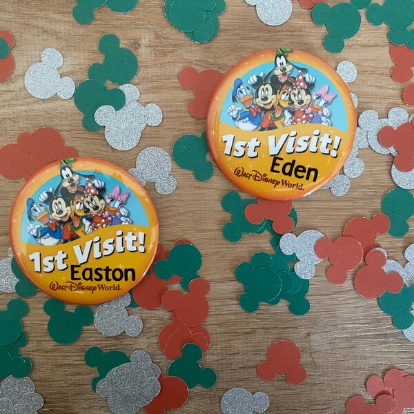 Custom Walt Disney World Button |1st Visit | Add Your Own Text | I'm ...