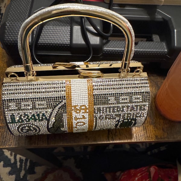 Rhinestone 100 Dollar Bill Clutch, Bling Handbag - Etsy