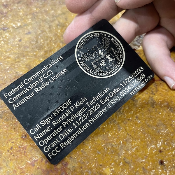 GMRS Radio Card ID, Gift for GMRS Operator, License, Multi-layer ...