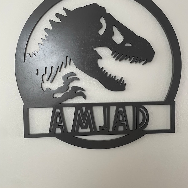 Personalized Dinosaur Name Sign Dinosaur Wall Art Custom Dinosaur Decor ...
